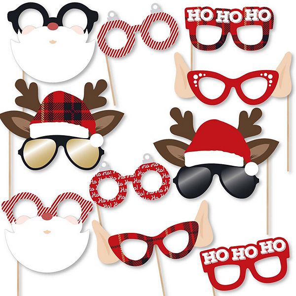 Big Dot Of Happiness Jolly Santa Claus Glasses Paper Christmas Party ...