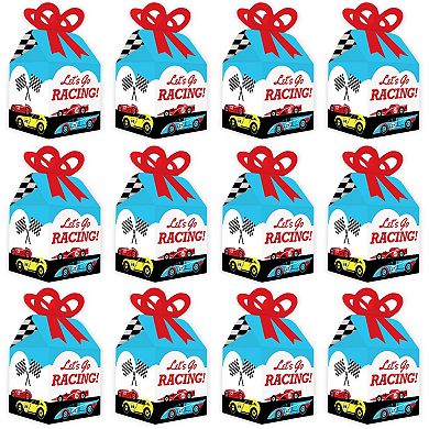 Big Dot Of Happiness Let’s Go Racing Racecar Square Favor Gift Boxes ...
