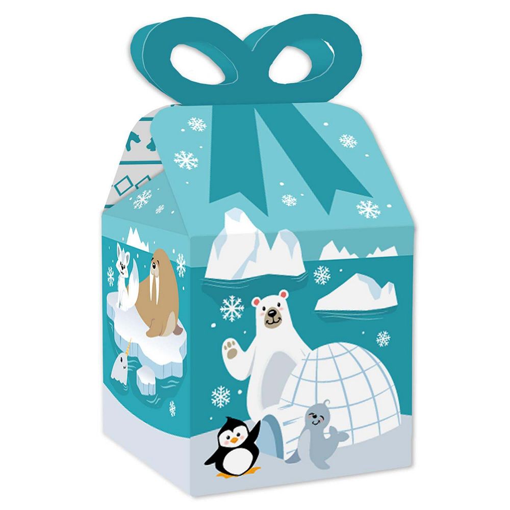 Big Dot Of Happiness Arctic Polar Animals Square Favor Gift Box Winter ...
