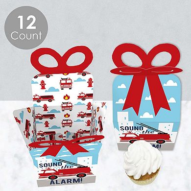Big Dot Of Happiness Fired Up Fire Truck Square Favor Gift Boxes ...