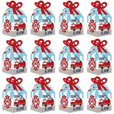 Big Dot Of Happiness Fired Up Fire Truck Square Favor Gift Boxes ...