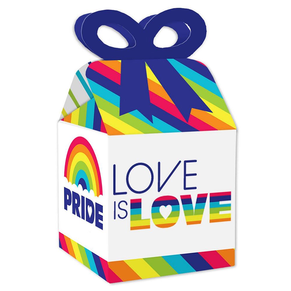 Big Dot Of Happiness Love Is Love Pride Square Favor Gift Boxes Bow ...