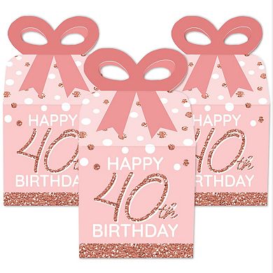 Big Dot Of Happiness 40th Pink Rose Gold Birthday Favor Gift Boxes ...
