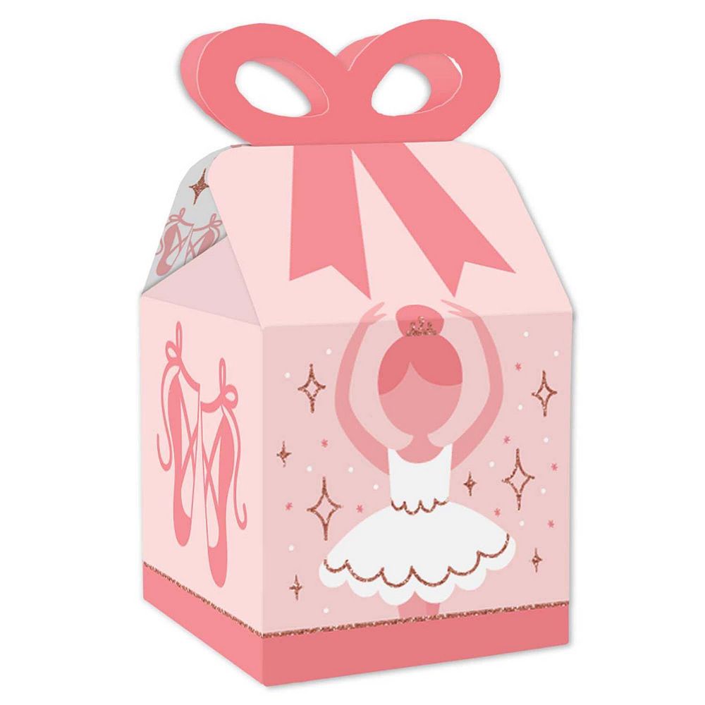 Big Dot Of Happiness Tutu Cute Ballerina - Square Favor Gift Boxes - Ballet Bow Boxes - 12 Ct