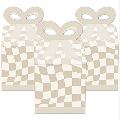 Big Dot Of Happiness Tan Checkered Party - Square Favor Gift Boxes ...