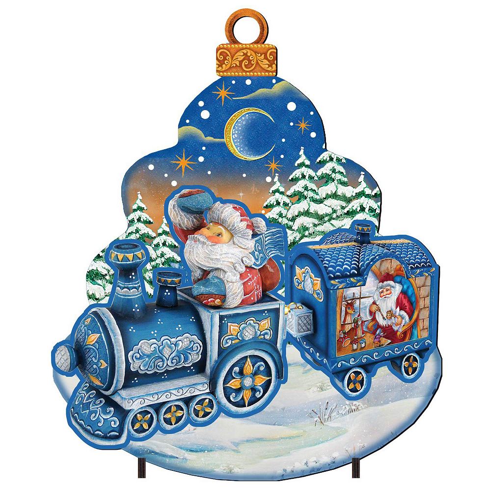 32-Inch Santa Arrival Christmas Outdoor Handcrafted Wooden Yard & Porch ...