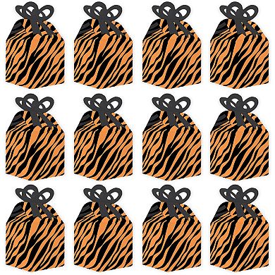 Big Dot Of Happiness Tiger Print - Square Gift Boxes - Jungle Party Bow ...