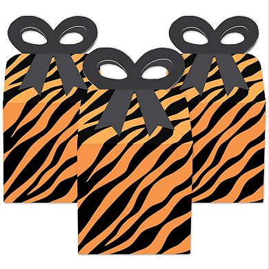 Big Dot Of Happiness Tiger Print - Square Gift Boxes - Jungle Party Bow ...
