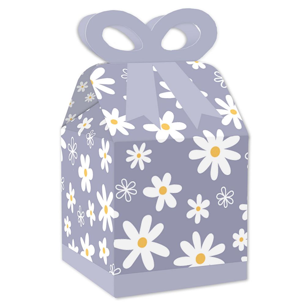 Big Dot Of Happiness Purple Daisy Flowers Square Gift Boxes Floral ...