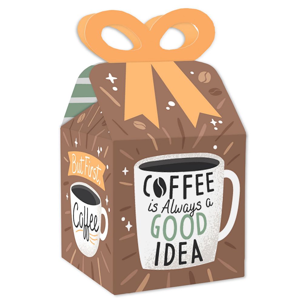 Big Dot Of Happiness But First, Coffee Square Gift Boxes Cafe Themed ...