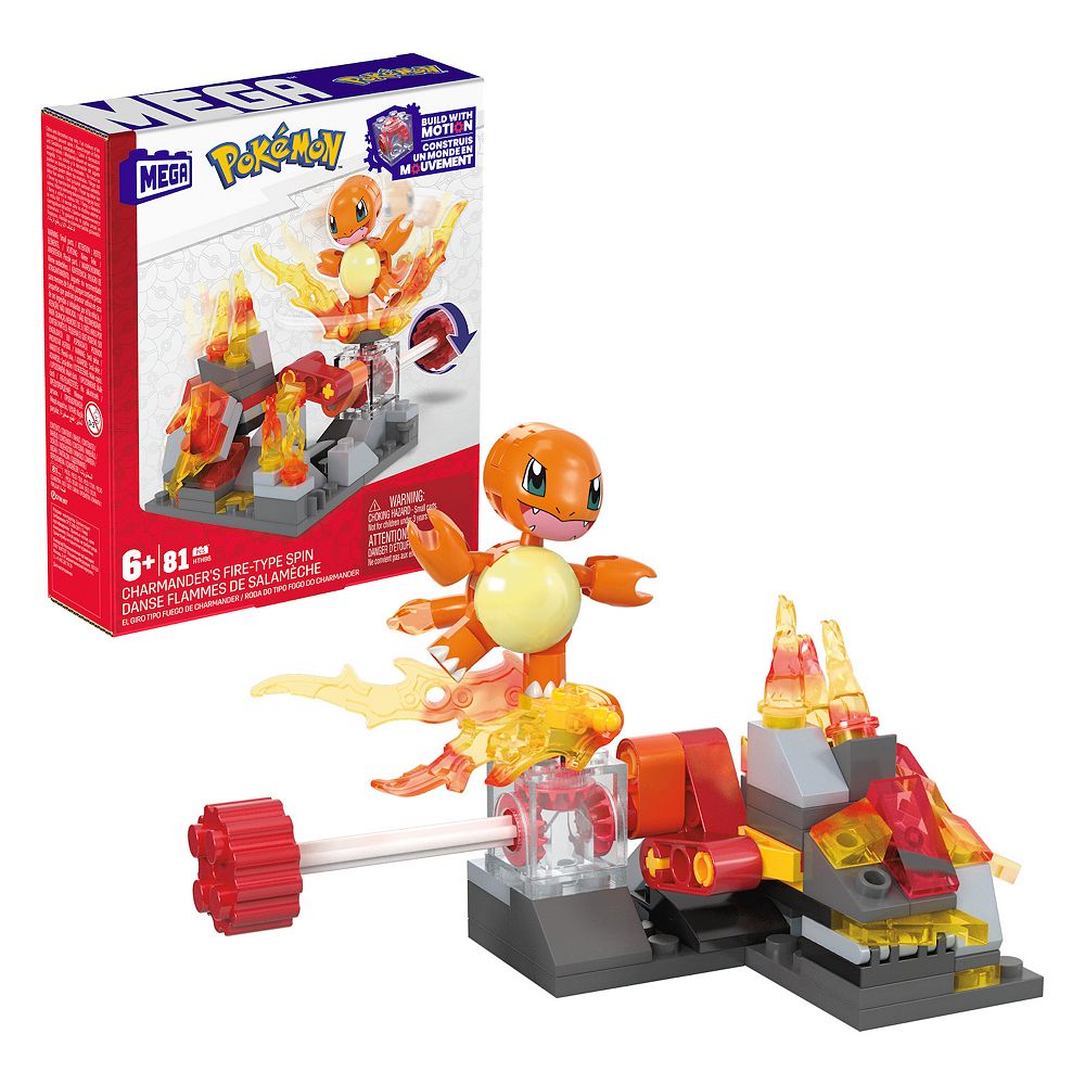 Mega Pokémon Charmander's Fire-Type Spin Building Toy Kit (81 Pieces)
