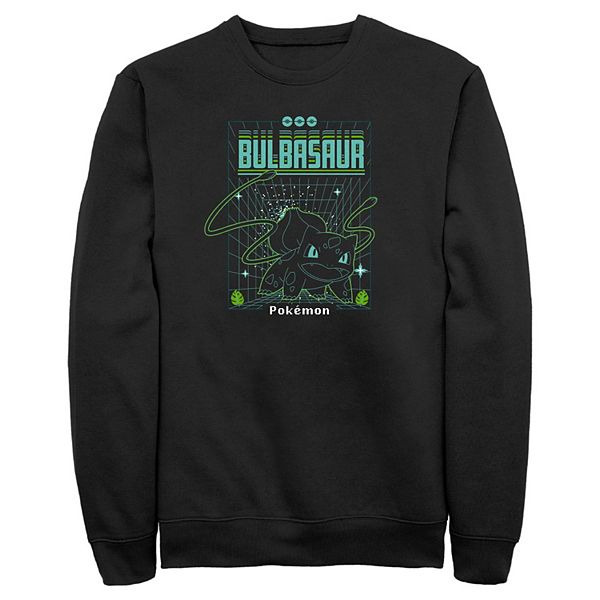 Men's Pokemon Bulbasaur Grid Background Graphic Fleece