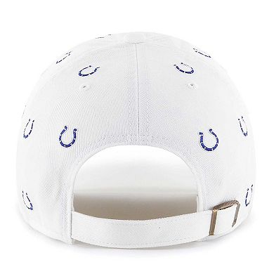 Unisex '47 White Indianapolis Colts Confetti Clean Up Adjustable Hat