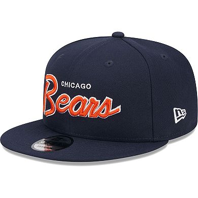 Men's New Era Navy Chicago Bears Main Script 9FIFTY Snapback Hat