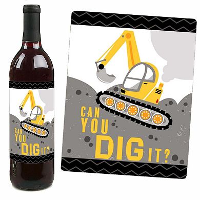Big Dot Of Happiness Dig It - Construction Party Zone Party Wine Bottle ...
