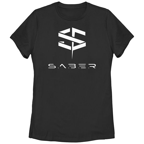 Juniors' The Marvels Saber Logo Graphic Tee