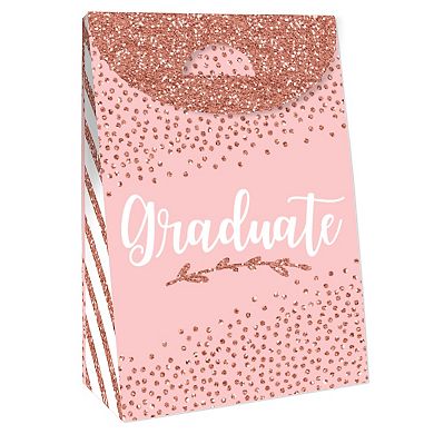 Big Dot Of Happiness Rose Gold Grad Graduation Gift Favor Bags Party ...