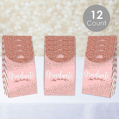 Big Dot Of Happiness Rose Gold Grad Graduation Gift Favor Bags Party ...