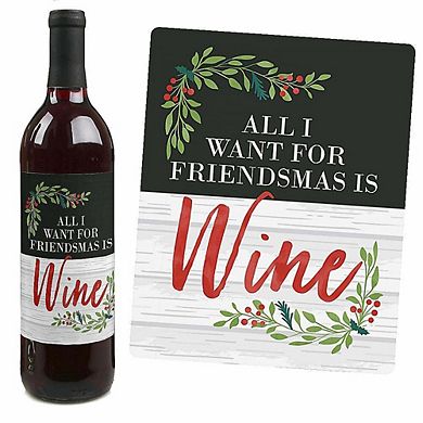 Big Dot Of Happiness Rustic Merry Friendsmas Gifts Christmas Wine ...