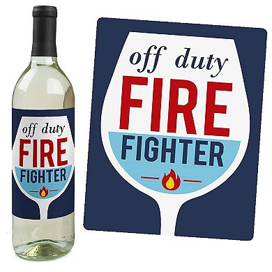 Big Dot Of Happiness Fired Up Fire Truck - Firefighter Party Wine ...