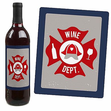 Big Dot Of Happiness Fired Up Fire Truck - Firefighter Party Wine ...