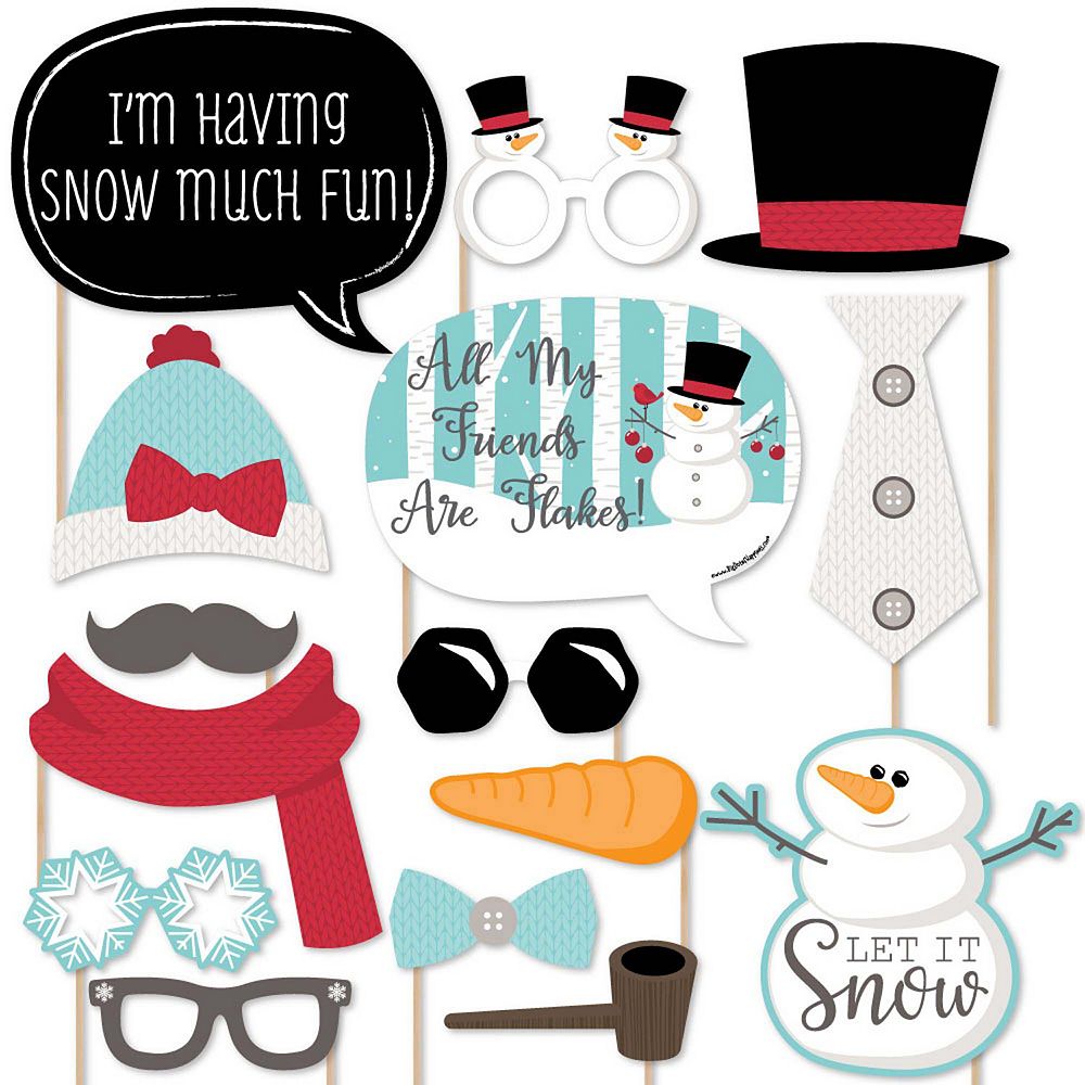Big Dot Of Happiness Let It Snow - Snowman Christmas - Holiday Photo ...