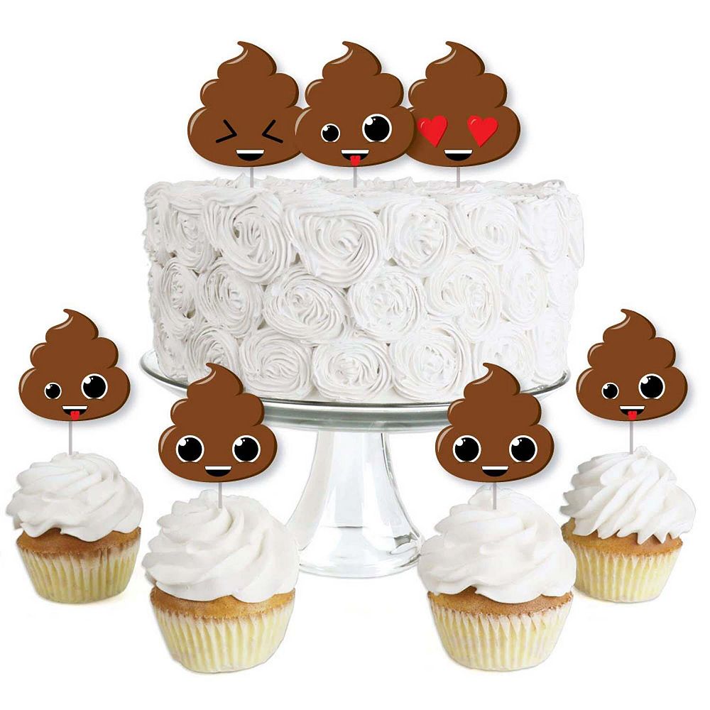 Big Dot Of Happiness Party 'til You're Pooped - Cupcake Toppers Poop ...