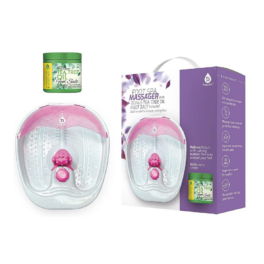 Pursonic Foot Spa Massager with Tea Tree Oil Foot Salt Scrub (Warming ...