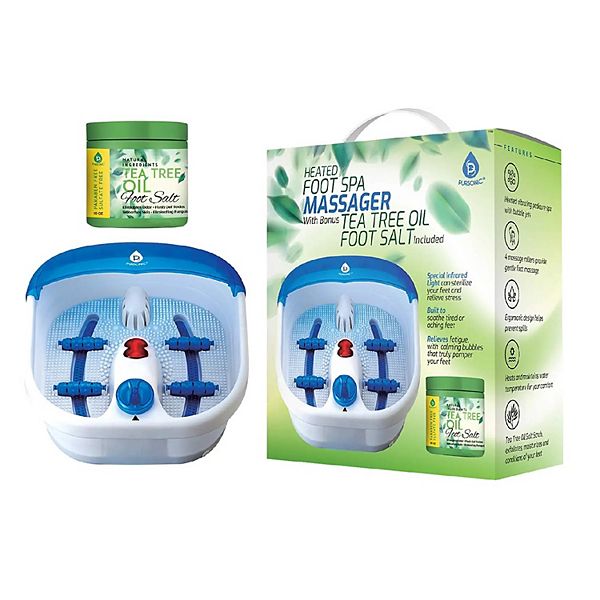 Pursonic Foot Spa Massager with Tea Tree Oil Foot Salt Scrub (Heating ...