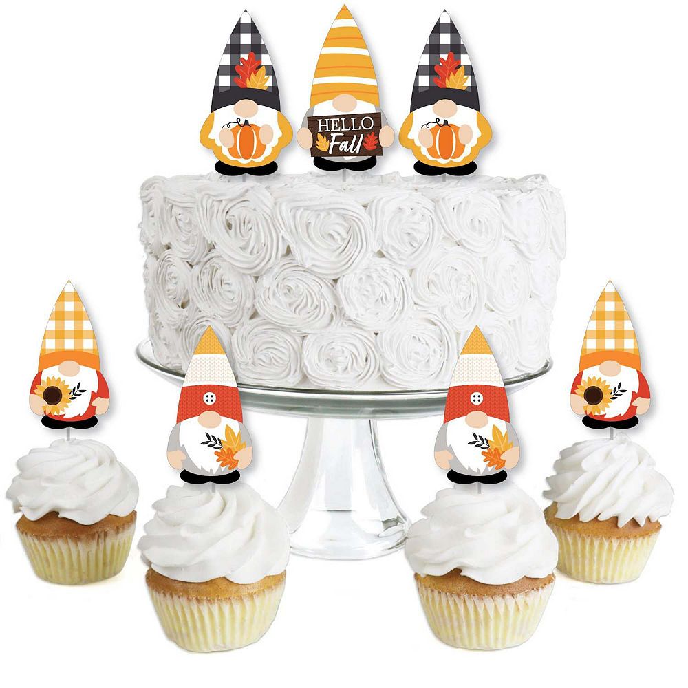 Big Dot Of Happiness Fall Gnomes Dessert Cupcake Toppers Autumn Party ...