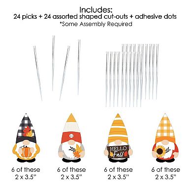 Big Dot Of Happiness Fall Gnomes Dessert Cupcake Toppers Autumn Party ...