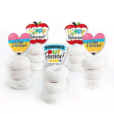Big Dot Of Happiness Teacher Retirement Dessert Cupcake Toppers Party ...