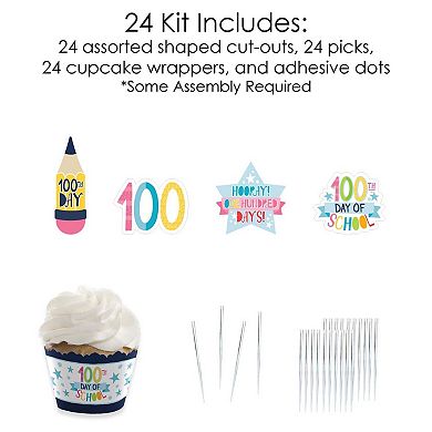 Big Dot Of Happiness Happy 100th Day Of School Decor Cupcake Wrappers ...