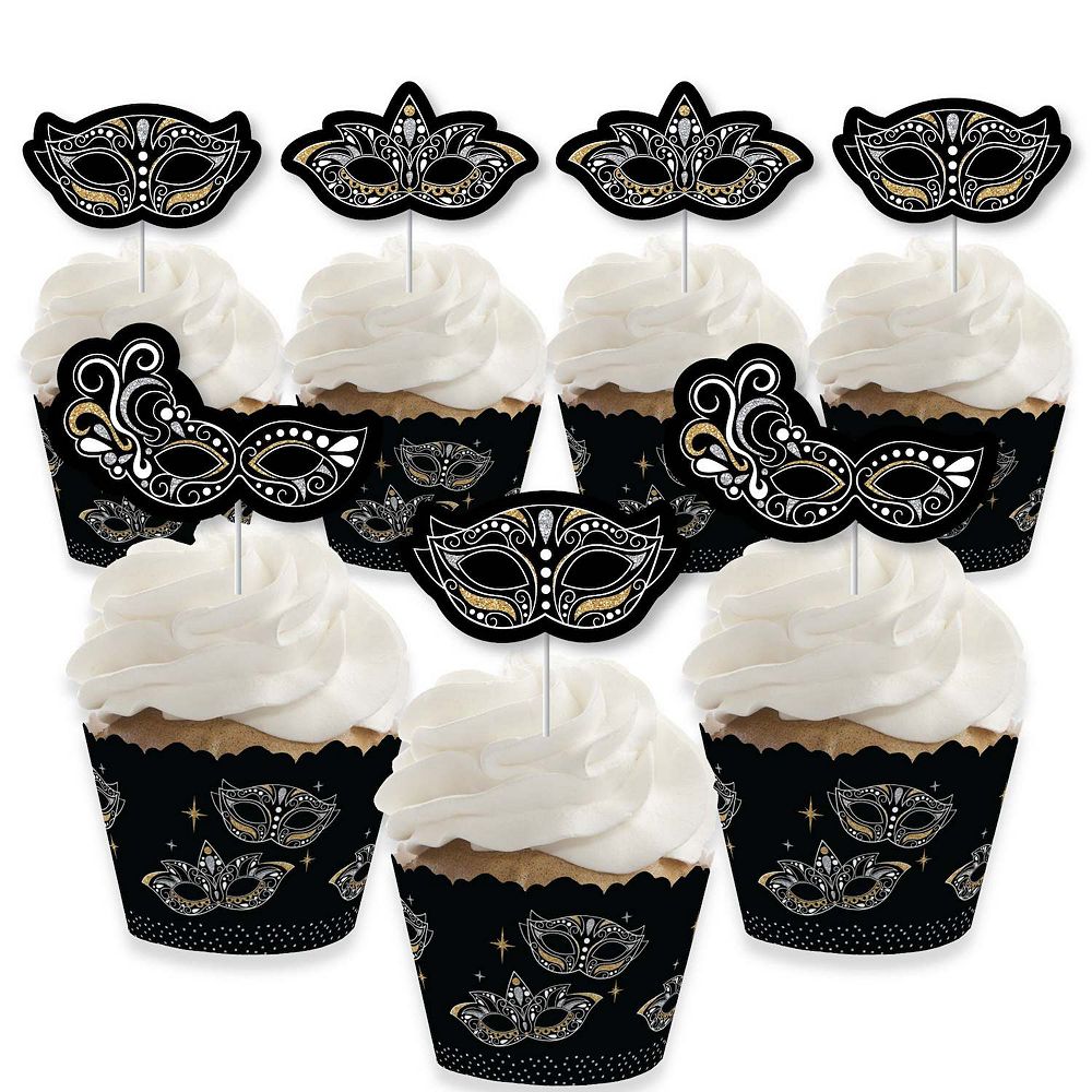 Big Dot Of Happiness Masquerade Venetian Mask Party Cupcake Wrappers ...