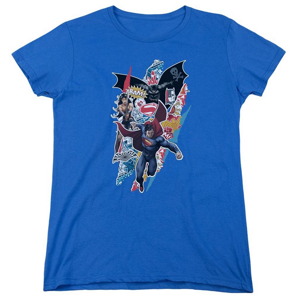 Batman V Superman Ripped Trio Short Sleeve Womens T-shirt