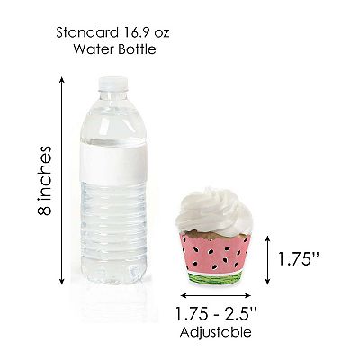 Big Dot Of Happiness Sweet Watermelon Decor - Cupcake Wrappers & Treat Picks Kit 24 Ct