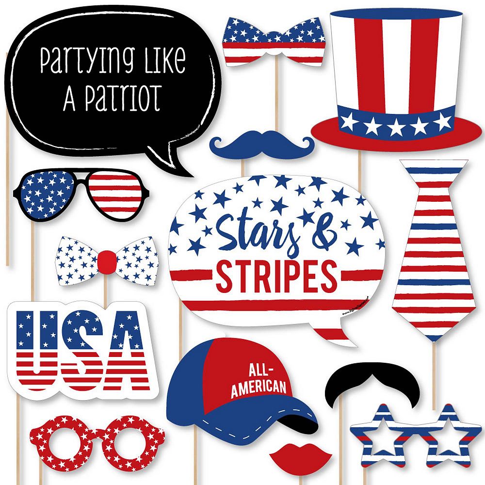 Big Dot Of Happiness Stars & Stripes - Usa Patriotic Party Photo Booth ...