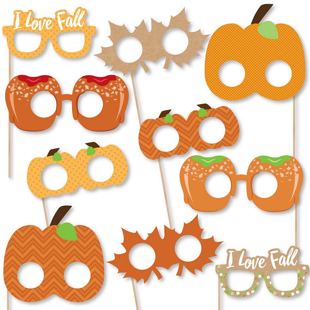 Big Dot Of Happiness Pumpkin Patch Glasses & Masks - Paper Fall Party ...