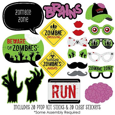 Big Dot Of Happiness Zombie Zone - Halloween Or Birthday Zombie Crawl ...