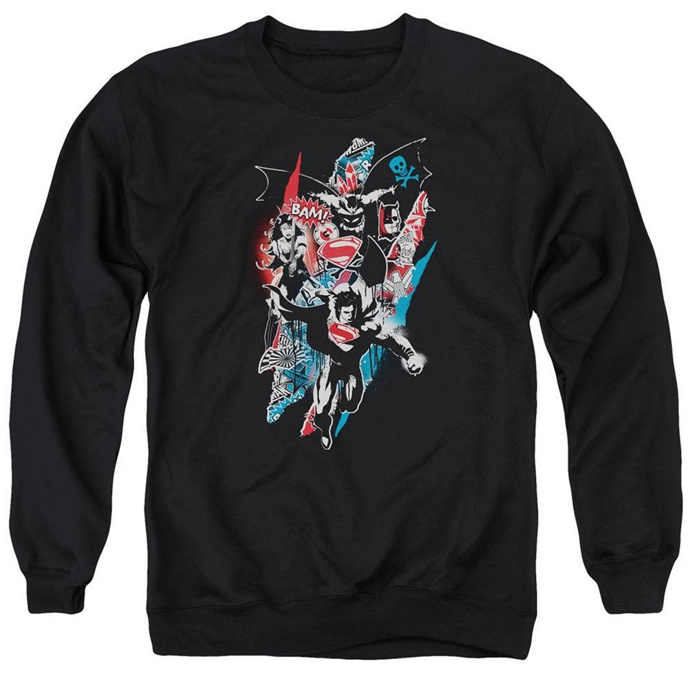 Batman V Superman Ripped Trio 2 Adult Crewneck Sweatshirt