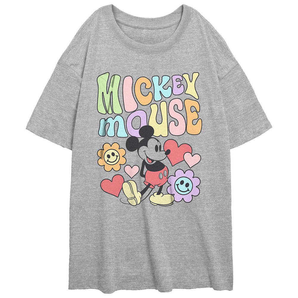 Disney's Mickey Mouse Juniors' Groovy Style Oversized Tee