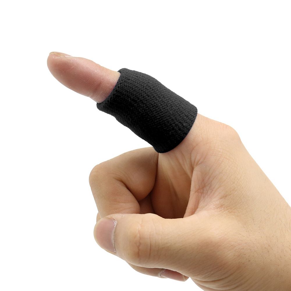 10pcs Black Cotton Stretch Sport Anti-dislocation Protect Finger Sleeve ...
