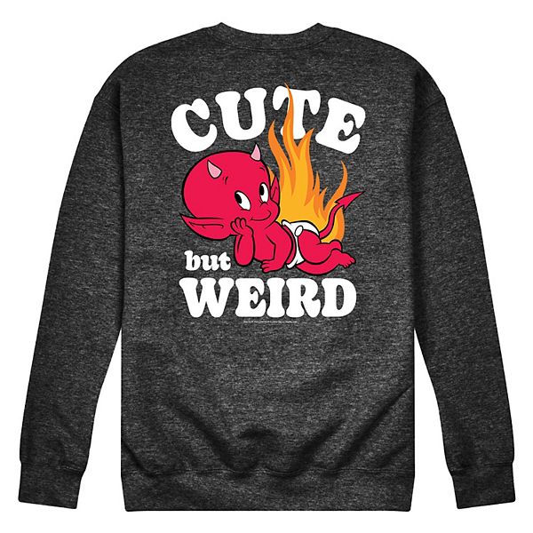 Men's Hot Stuff Little Devil Cute But Weird Fleece Sweatshirt