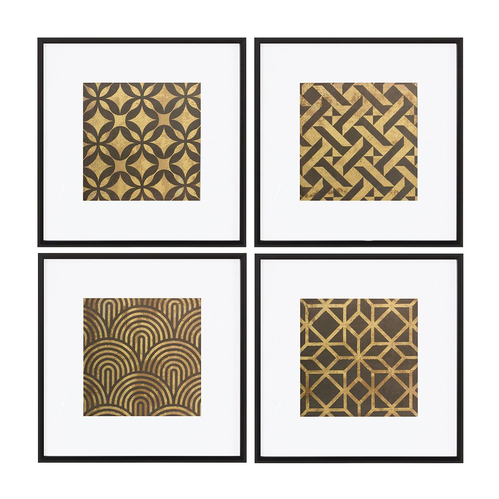 Melrose Art Deco Framed Wall Art 4-piece Set