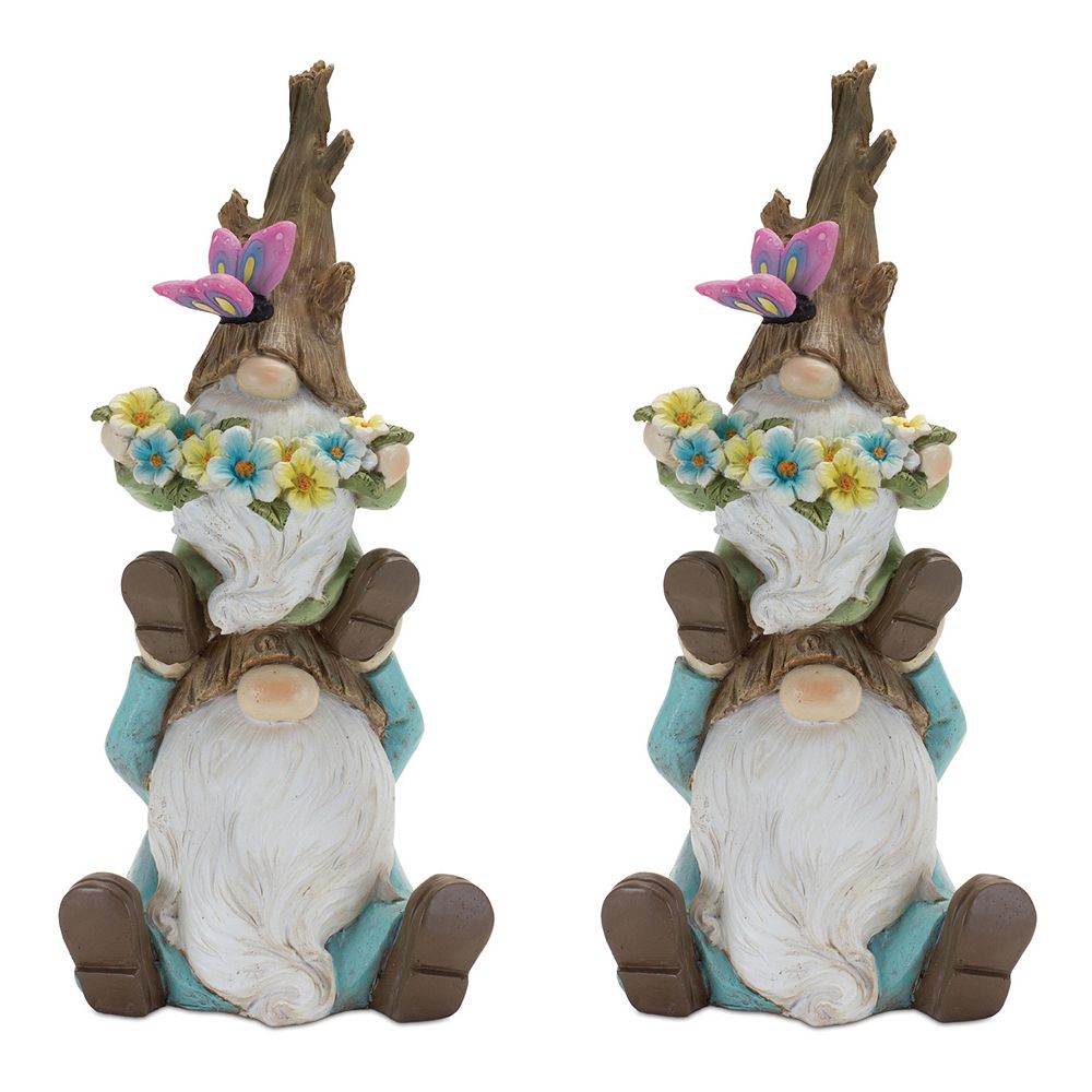 Melrose Tree Trunk Gnomes Table Decor 2-piece Set