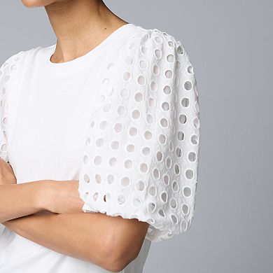 Women's Simply Vera Vera Wang Eyelet Sleeve Top