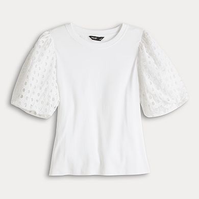 Women's Simply Vera Vera Wang Eyelet Sleeve Top