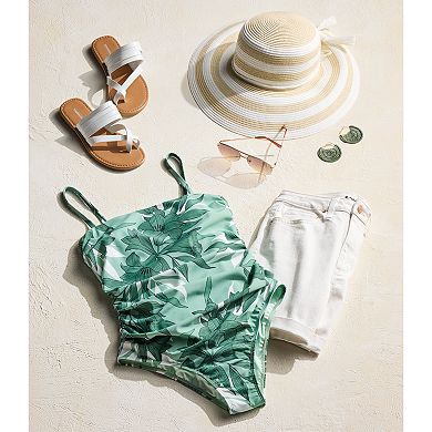 Women's Cupshe Strappy Shirred One Piece Swimsuit