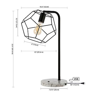 Penta Industrial Farmhouse Head Adjustable Iron Led Task Lamp With Usb ...