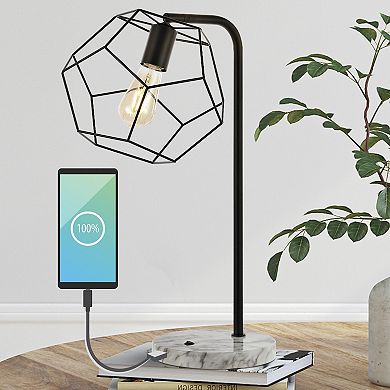 Penta Industrial Farmhouse Head Adjustable Iron Led Task Lamp With Usb ...